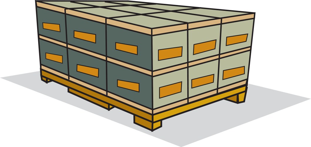 Cardboard box boxes pallet and technical Vector Image