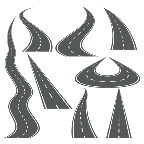 Asphalt Curved Highway Perspective Road Vector Images (over 700)