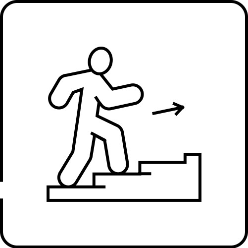 Stairway up evacuation emergency icon doodle Vector Image