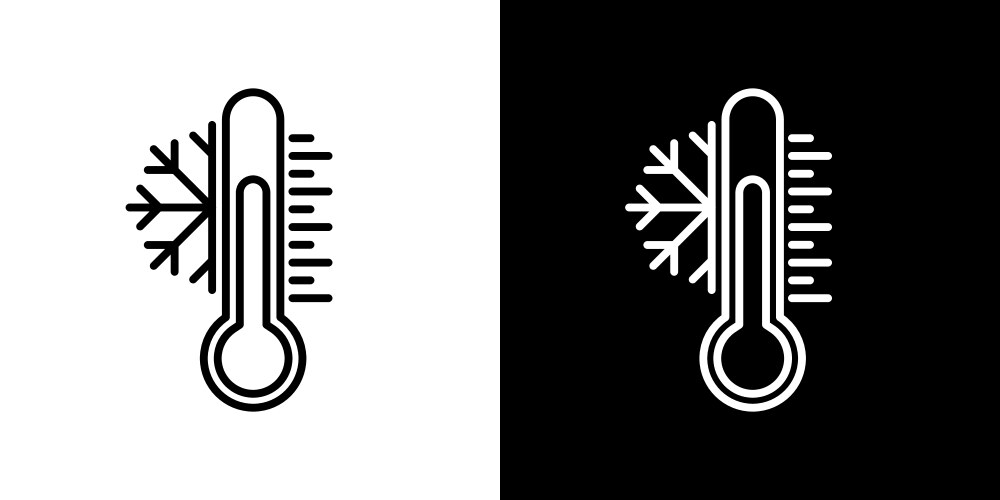 Thermometer cold icon set winter freezing Vector Image