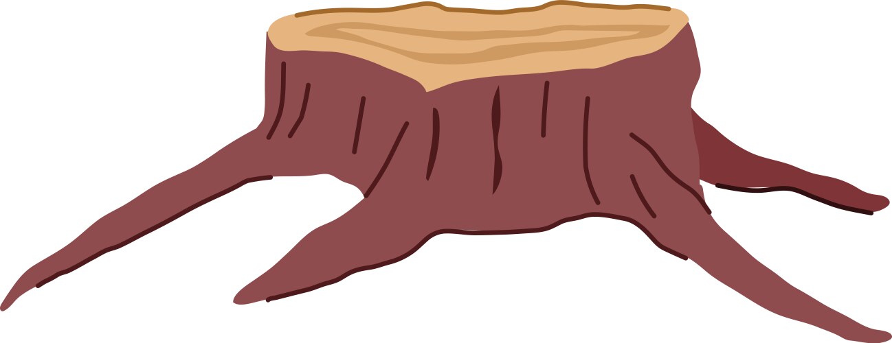 Wooden stump cartoon Royalty Free Vector Image