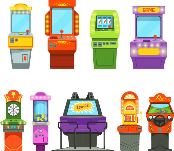 Game machines collection Royalty Free Vector Image