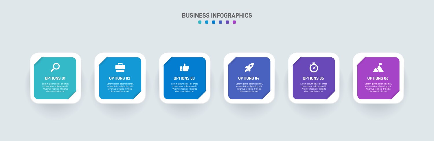 Horizontal progress bar featuring 6 arrow-shaped Vector Image