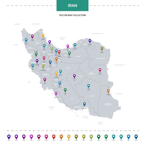 Islamic republic of iran - map Royalty Free Vector Image