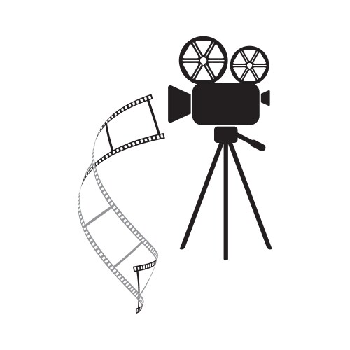 Old film movie camera Royalty Free Vector Image