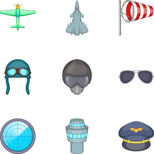 Luminous objects icons set cartoon style Vector Image