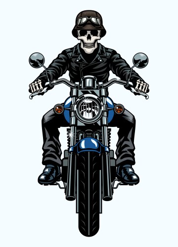 Skull riding motorcycle Royalty Free Vector Image