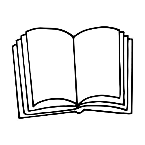 Book icon sketch hand drawn doodle style Vector Image