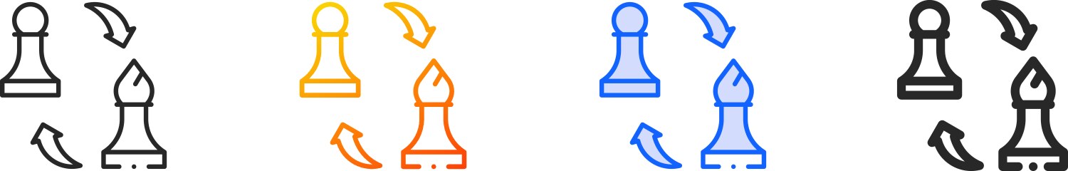 Checkmate iconthin linear gradient blue stroke Vector Image