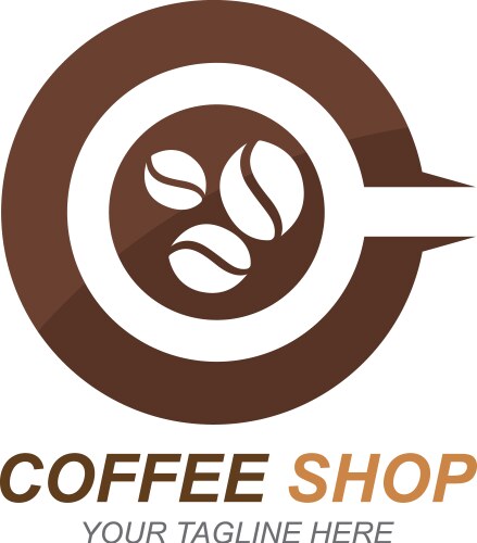 Green nature camera coffee logo design template Vector Image