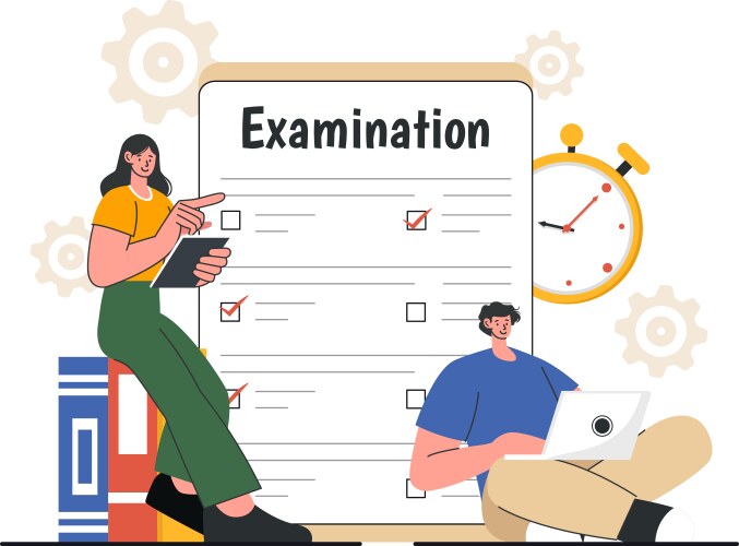 Examination paper with online exam form papers Vector Image