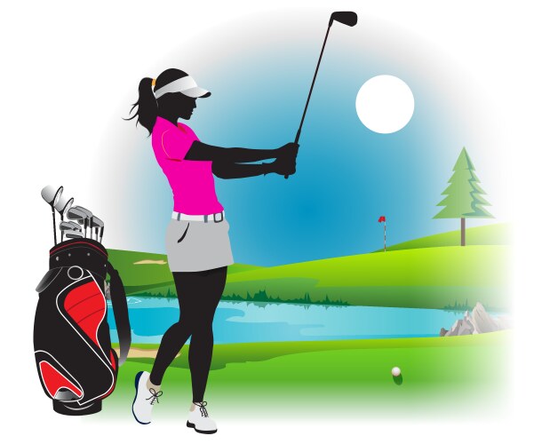 Female Golfers Vector Images (over 1,100)