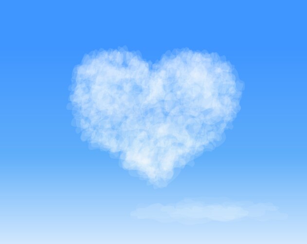 Pink fluffy heart cloud concept design Royalty Free Vector