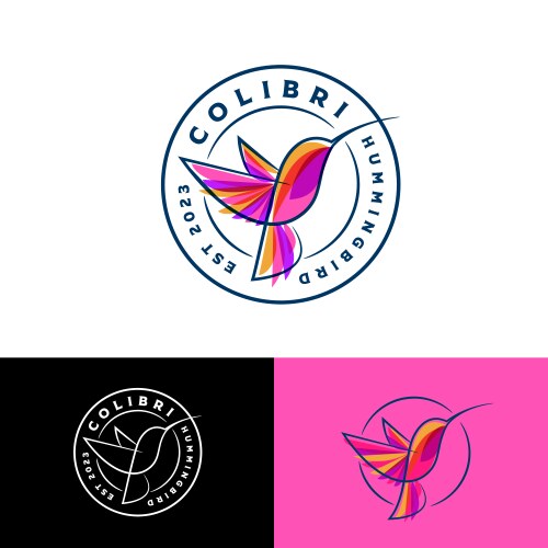 Yellow colibri logo Royalty Free Vector Image - VectorStock