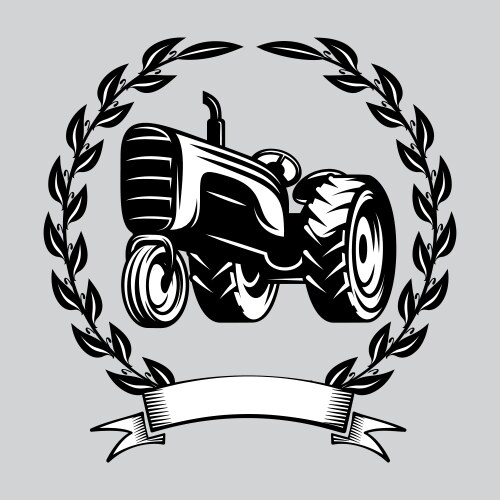 Tractor logo emblem design Royalty Free Vector Image