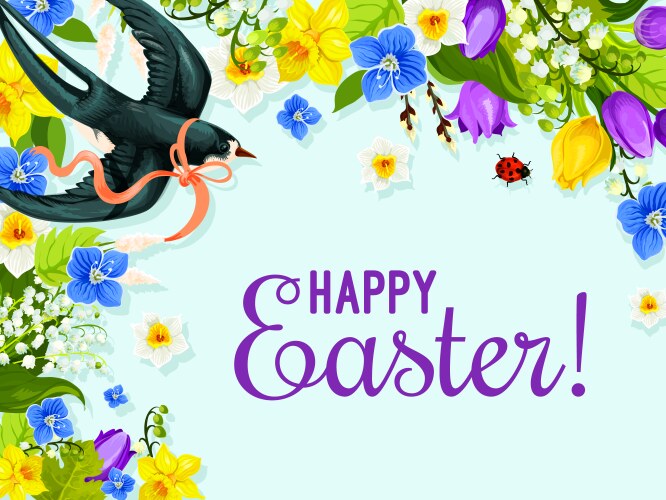 Greeting card with bird Royalty Free Vector Image