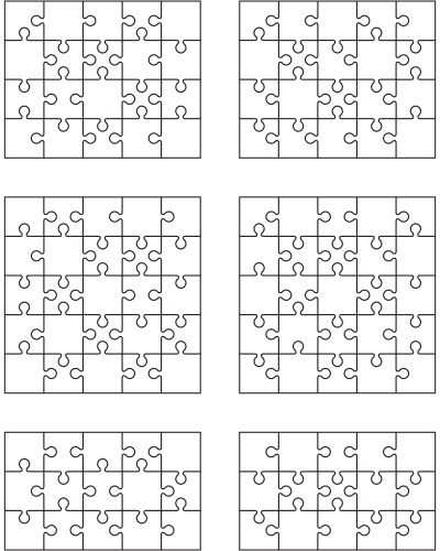 Six piece puzzle Vector Images & Graphics for Commercial Use | VectorStock