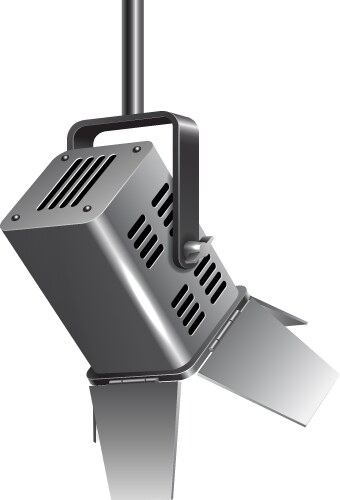 Shining stage light isolated on a white background