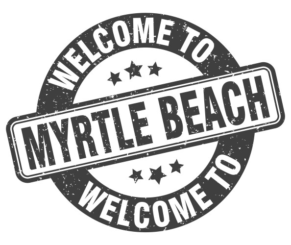 Welcome to myrtle beach stamp round Royalty Free Vector