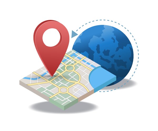 Location pin with map in hand infographic flat Vector Image