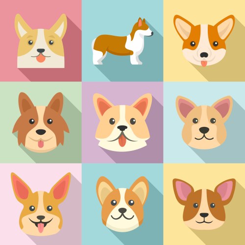 Animal faces for app icons-set 12 Royalty Free Vector Image