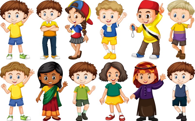 Children From Different Countries Vector Images (63)