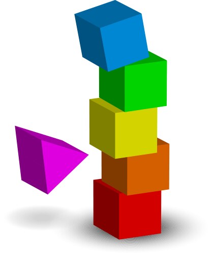 Colorful blocks toy building tower castle house Vector Image