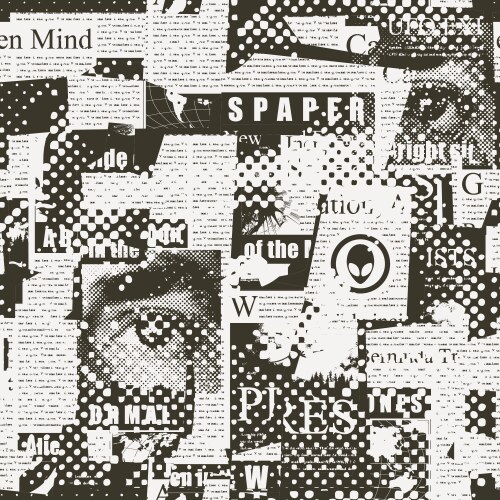 Abstract seamless pattern on a newspaper theme Vector Image