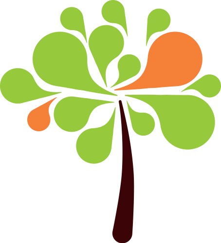 Green single speech bubble tree Royalty Free Vector Image