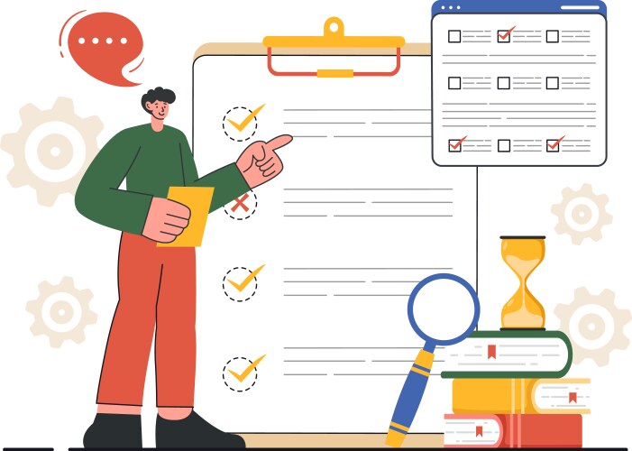 Examination paper with online exam form papers Vector Image