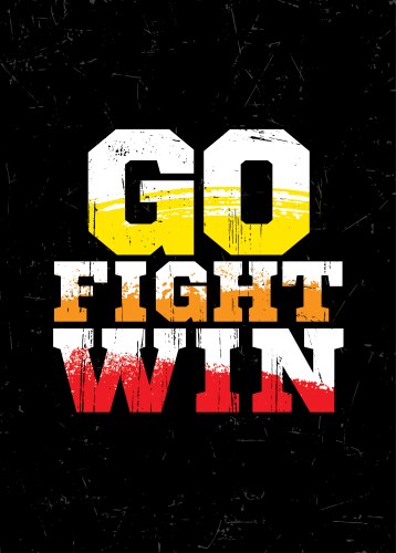 Go fight win cheerleaders typography inspiring Vector Image