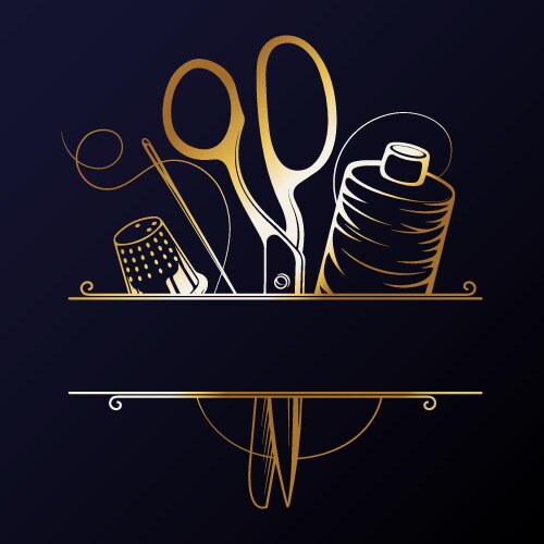 Sign frame for a sewing and tailoring salon Vector Image