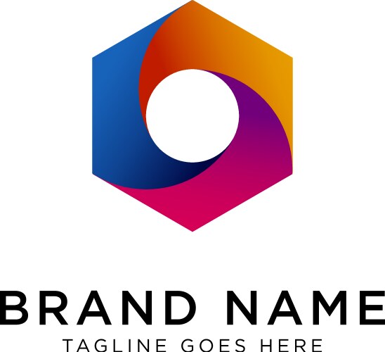 Dynamic hexagon logo Royalty Free Vector Image