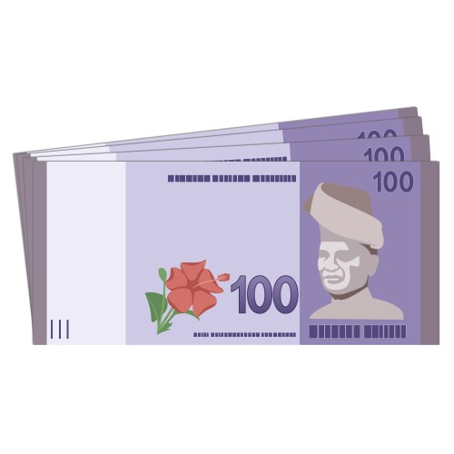 Malaysia currency banknote rm50 ringgit Royalty Free Vector