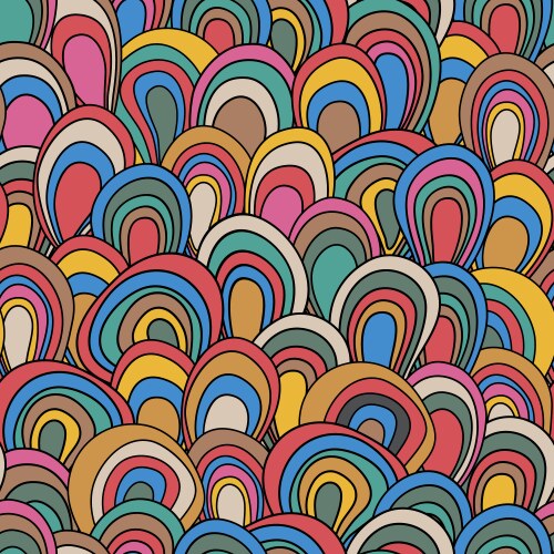 Retro psychedelic 70s waves seamless pattern Vector Image