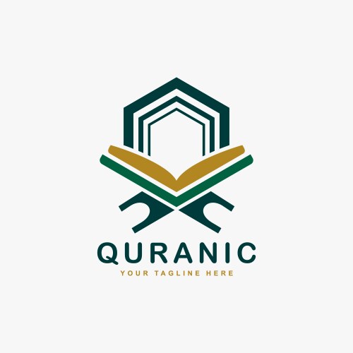 Vintage kaaba building logo islamic symbol design Vector Image