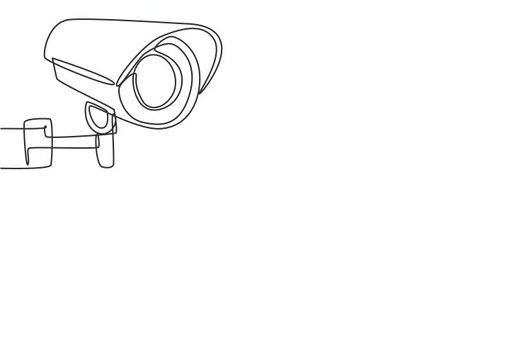 Cctv security camera front view outline drawing Vector Image