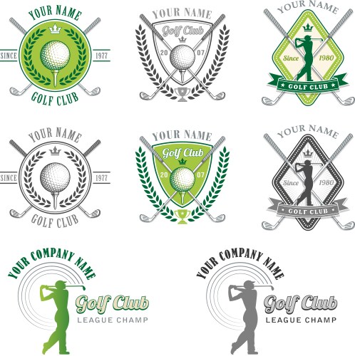 Set of golf club labels and emblems Royalty Free Vector