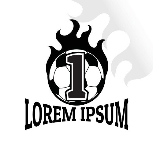 Football logo design with fire back silhouette Vector Image
