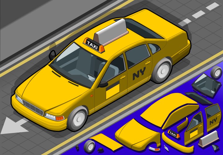 Yellow Taxi Front View Vector Images (over 860)