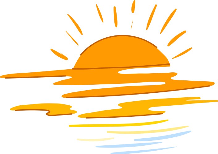 Sun sunset cartoon Royalty Free Vector Image - VectorStock