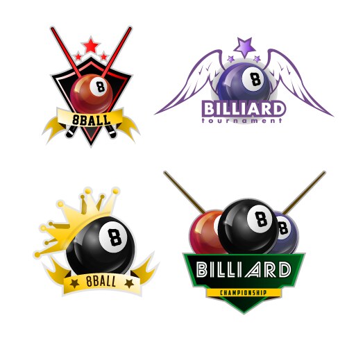 Billiards emblem Royalty Free Vector Image - VectorStock