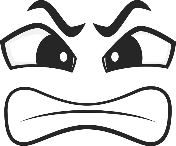 Cartoon angry face furious yelling emoji Vector Image