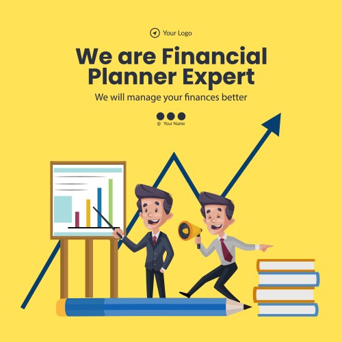 Financial planner expert banner design template Vector Image