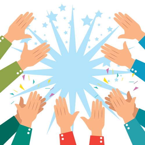 Hands of kids clapping set Royalty Free Vector Image