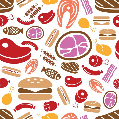 Milk meat and fish borders Royalty Free Vector Image