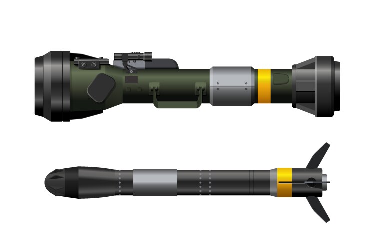 Outline rocket launcher side view antitank rifle Vector Image