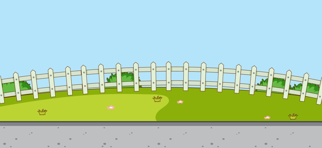 Empty park landscape scene with many trees Vector Image