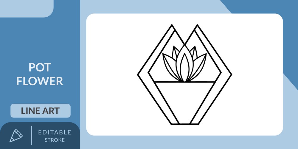 Geometric flower pot Vector Images & Graphics for Commercial Use ...