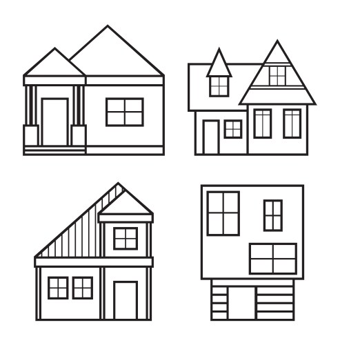 Simple cartoon house outline Royalty Free Vector Image